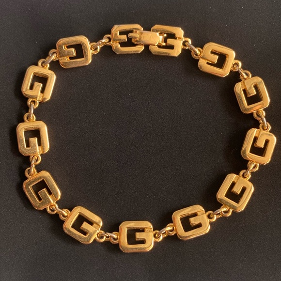 Givenchy | Jewelry | Vintage Givenchy Gold Plated G Logo Bracelet ...